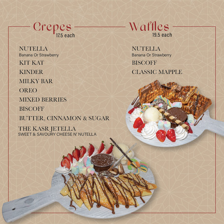Menu | Kasr Sweets