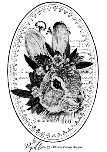 Flower Crown Hopper - Rub-on Image Transfer | Belle Maison