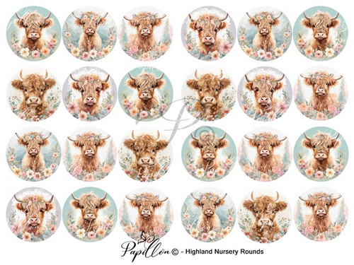 Highland Nursery Rounds - Rub-on Image Transfer | Belle Maison