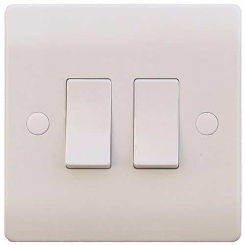 ESR S LINE 2 GANG 2 WAY SWITCH WHITE | Electricsales