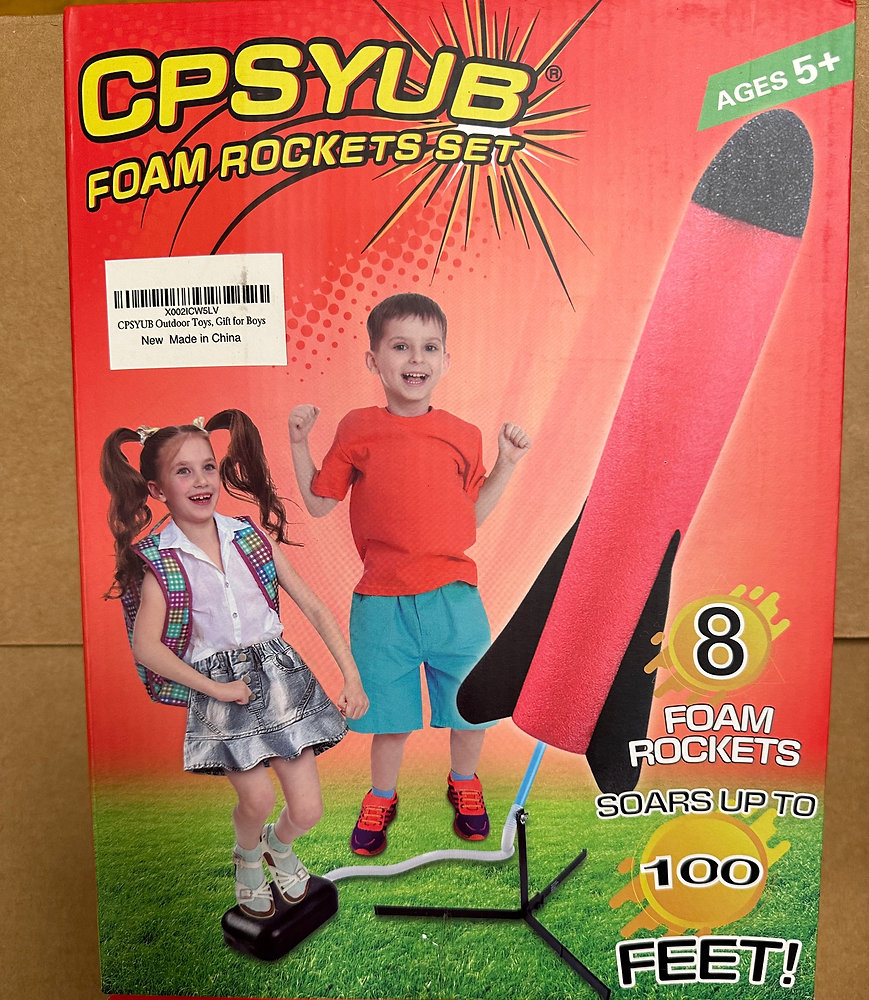 Foam rocket toy, new: $3