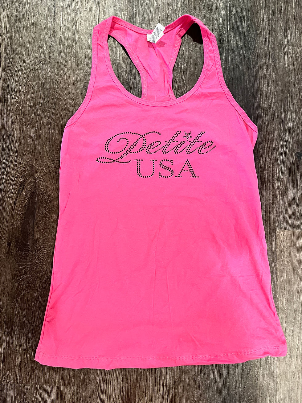 Petite USA Hot Pink Rhinestone Tank | Petite USA
