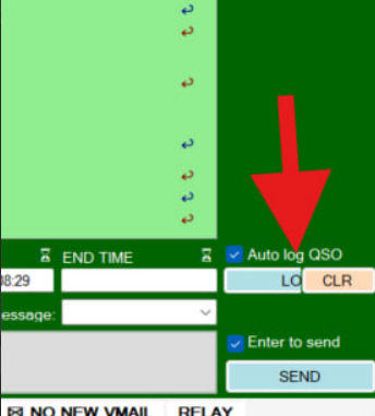 CLR button got on top of LOG button after connection was made. | VarAC