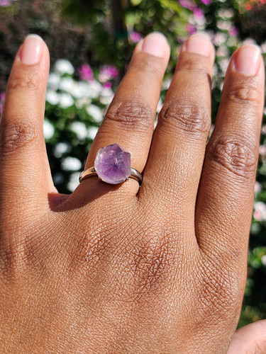 Amethyst Rough Crystal Ring | Rockcollage