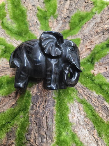 Black Obsidian Elephant | Rockcollage
