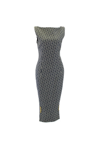 Vintage Denim Christian Dior Dress Oblique Trotter Monogram Logo Print ...