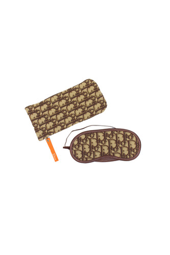 Vintage Christian Dior Eye Sleep Mask Trotter Oblique Logo Monogram ...