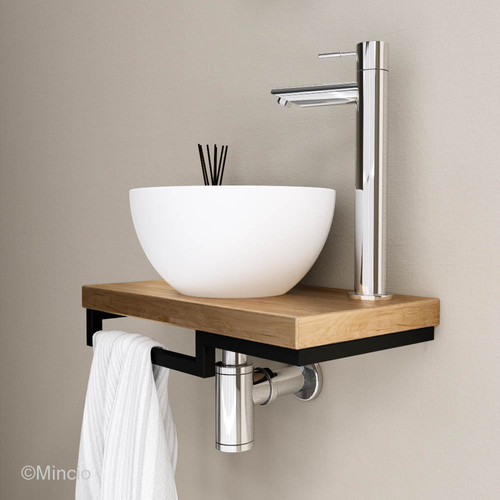 Proline Top Fonteinset witte waskom ideal oak plank | fonteinkraan ...