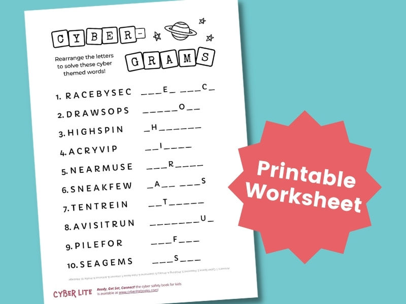 Cyber Safety Word Puzzle (Printable Worksheet)