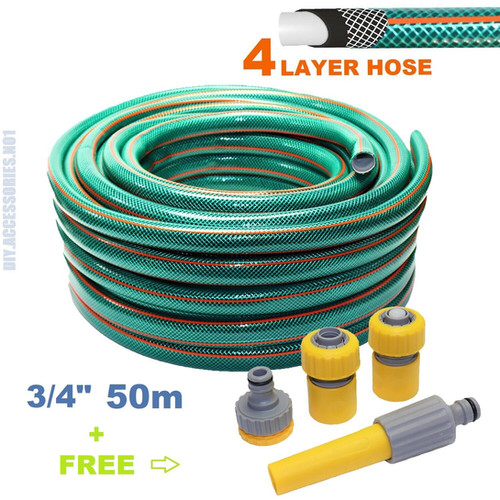 Premium 50m Garden Hose: Strong & Durable with Adapters