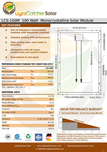 LightCatcher Solar Products