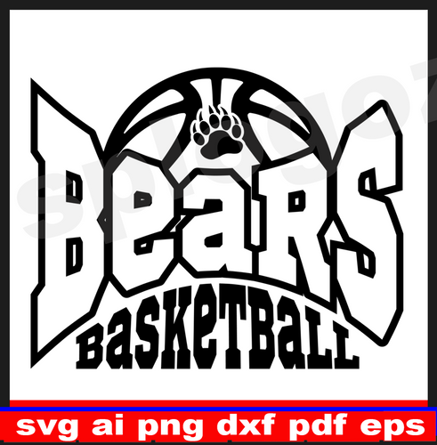 BEARS BASKETBALL DESIGN LOGO SVG 3B | SPLOGOZ
