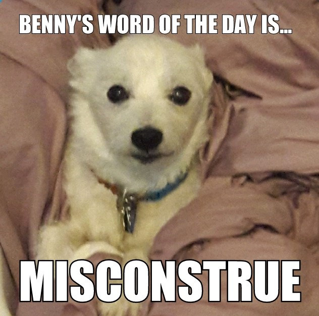 Benny's Word of the Day is misconstrue