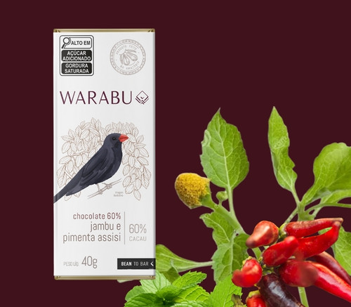 CHOCOLATE 60% CACAU - JAMBU E PIMENTA ASSISI (40g) | warabu