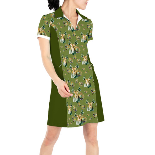 Polo Dress -Springbok GOLD Olive -DB509 | Design Butter