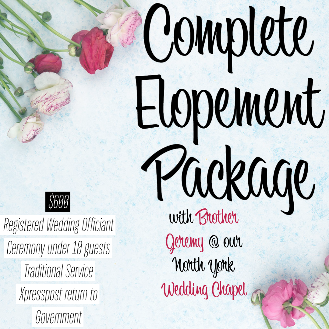 Complete Micro Wedding (elopement) Package | Brother Jeremy