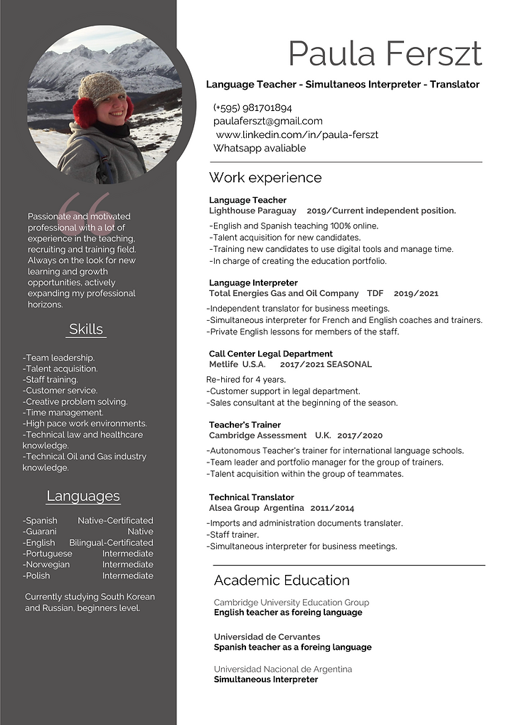 CV English | Paula Ferszt