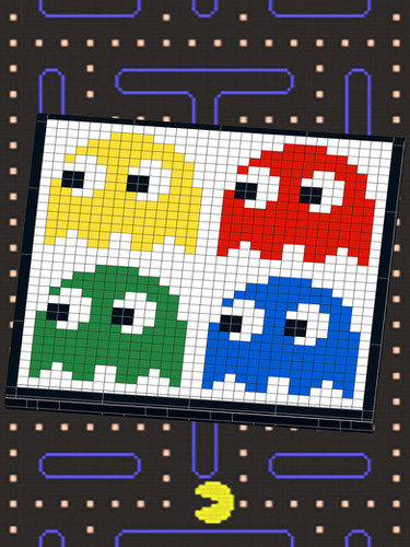 Invader Pac-Man Ghost Street Art Wall Mosaic LEGO® Set