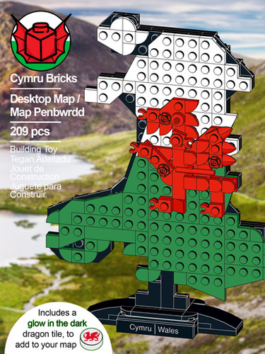Welsh Desktop Map LEGO® Set, by Cymru Bricks