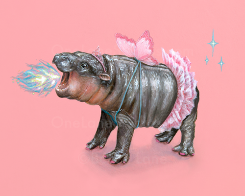 Moo Deng Print | One Lane Studios