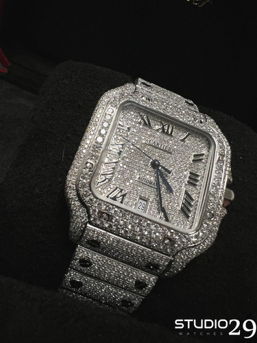 2021 Cartier Bussed Down Santos SI-I Diamonds | Studio 29 Watches