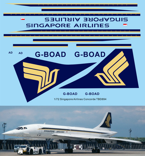 1/72 Decals Singapore Airlines Concorde TB Decal TBD894 | tbdecalsmodels