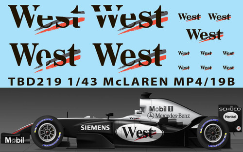 1/43 MCLAREN MERCEDES MP4/19B SPONSOR TBD219 | tbdecalsmodels
