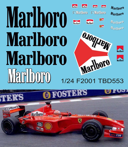 1/24 Decals F1 Ferrari F2001 Michael Schumacher Decal TBD553 ...