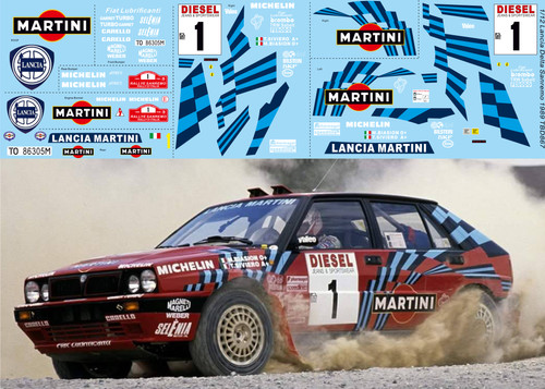 1/12 Decals Lancia Delta integrale 16v Rally Sanremo 1989 Biasion Decal ...