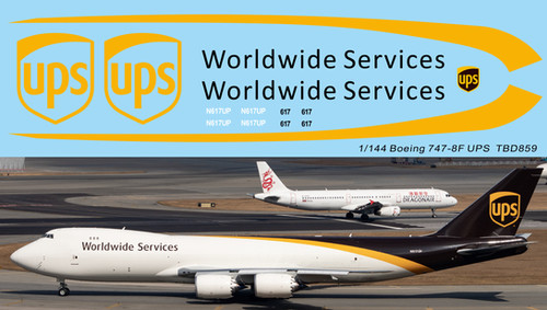 1/144 DECALS BOEING 747 - 8 F Cargo UPS Livery TB Decal TBD859 ...