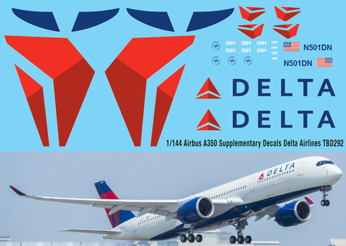 1/144 Airbus A350 Supplementary Decals DELTA AIRLINES Livery Decal ...
