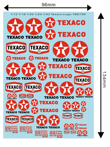 1/12 1/18 1/20 1/24 1/32 1/43 Texaco Petrol Logo Decals TB Decal TBD799 ...