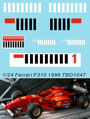 1/24 Missing Barcode Water Decals for Ferrari F310 1996 Decal TBD1047 ...