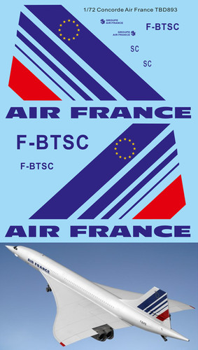 1/72 Decals X Concorde Air France livery TB Decal TBD893 | tbdecalsmodels