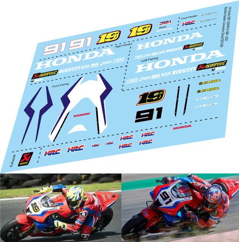 1/9 Decals for Honda CBR 1000RR-R SBK 2020 Bautista Haslam TBD1098 ...