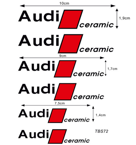 Brake Calipers stickers / Adesivi pinza freni per Audi Ceramic TBS72 ...