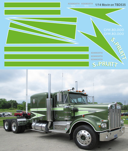 1/14 Conversion Decals x Grand Hauler Tamiya Movin on Kenworth TBD535 ...