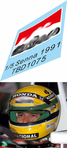 1/5 Decals for Helmet Ayrton Senna 1991 Decal TBD1075 | tbdecalsmodels