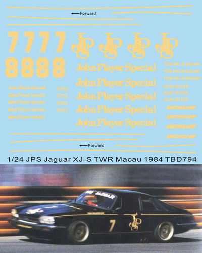 1/24 John Player Special Decals X Jaguar XJ-S H.E. TWR 1984 Macau Decal ...