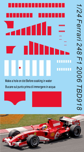 1/24 Decals Ferrari 248 F1 2006 Barcode Schumacher Massa TB Decal ...