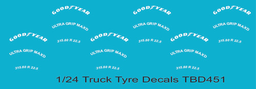 1/24 GoodYear Tire Decals for Trucks Tyre Pneumatici Lorry Camion ...