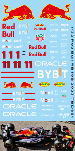 1/32 Decals X Slot Cars F1 Body Red Bull RB19 2023 TB Decal TBD854 ...