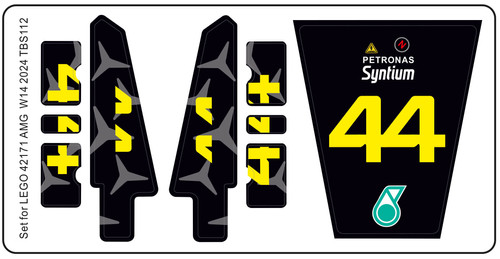 Adesivi Stickers for LEGO Set 42171 Mercedes F1 W14 Nr 44 TBS112 ...