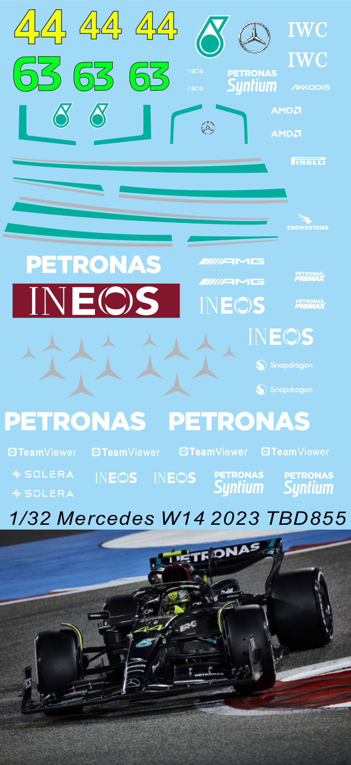 1/32 Slot Car Decals Carrera Scalextric Waterslide Decal