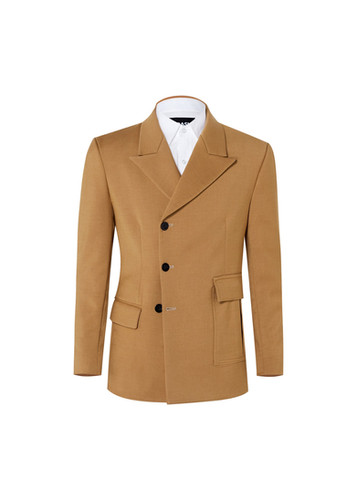 Goldenrod Brown Double-Breasted Suit | BASIC INSTINCT