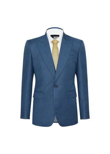 Cerulean Blue Peak Lapel Single-Breasted Suit | BASIC INSTINCT