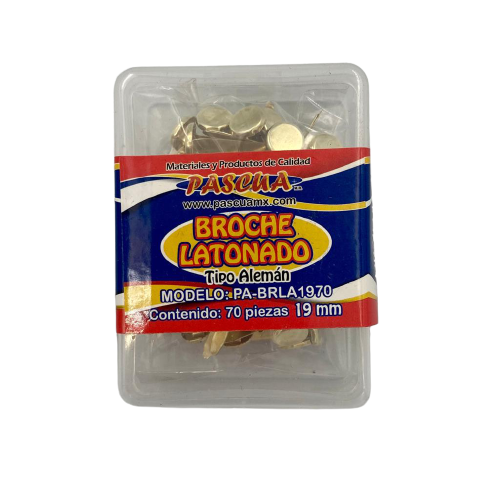 BROCHE LATONADO TIPO ALEMÁN 19MM C/70PZ PASCUA | La Cadena