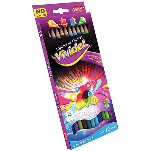 LÁPICES DE COLORES VIVIDEL C/12 REDONDO DIXON | La Cadena