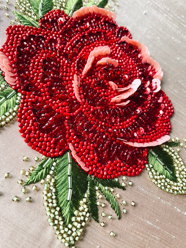 Beaded Red Rose Bead Embroidery: PATTERN & INSTRUCTIONS ONLY, No beads ...