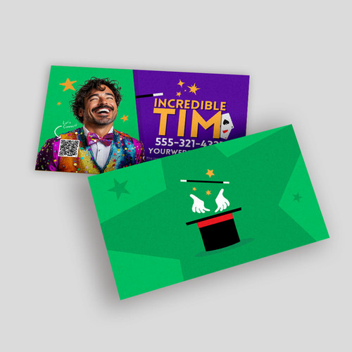 Fun and Colorful Magician Business Card Template | Canva Template
